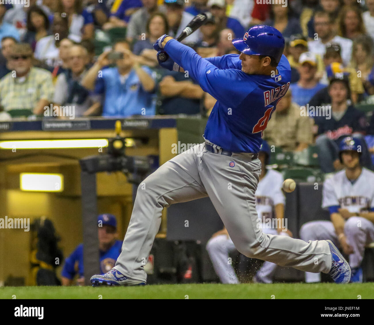 July 28th, 2017 - Chicago Cubs first baseman Anthony Rizzo (44) follows ...