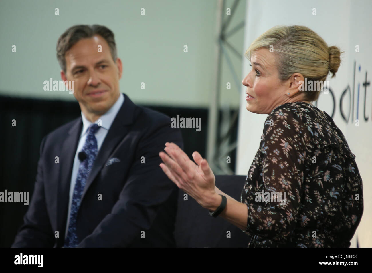 Pasadena, Ca. 29th July, 2017. Jake Tapper and Chelsea Handler pictured ...