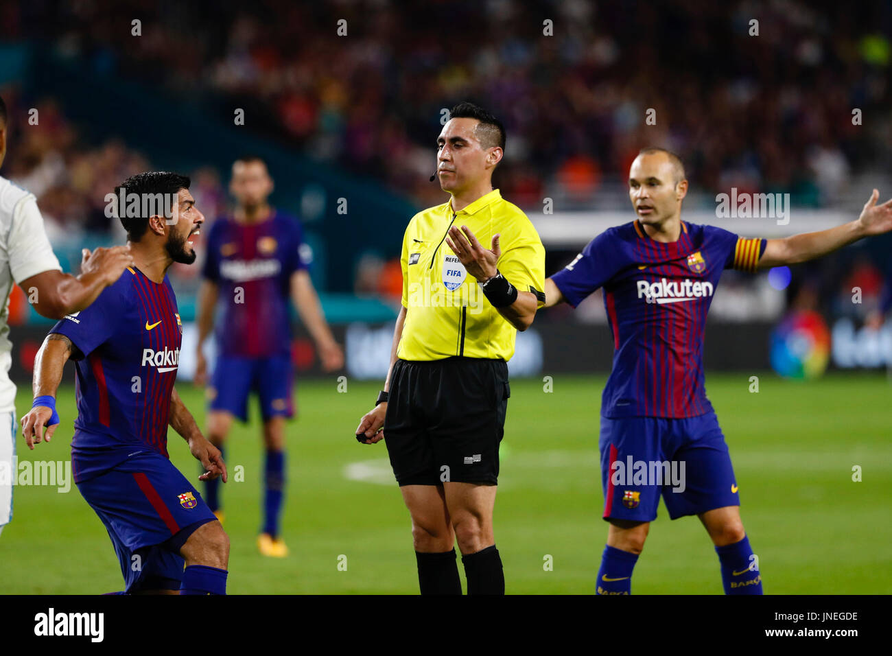 Luis Alberto Suarez Diaz (9) FC Barcelona's player. Andres Iniesta ...