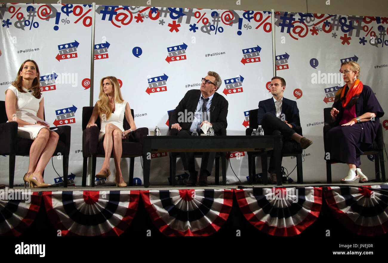 PASADENA, CA - JULY 29: Evan Ryan, Ann Coulter, Greg Proops, Guy Benson ...