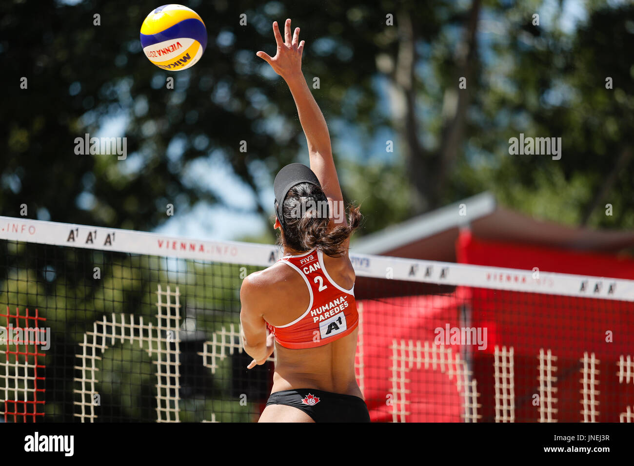 Vienna, Austria. 30th July, 2017. Pool match between Sarah PAVAN ...