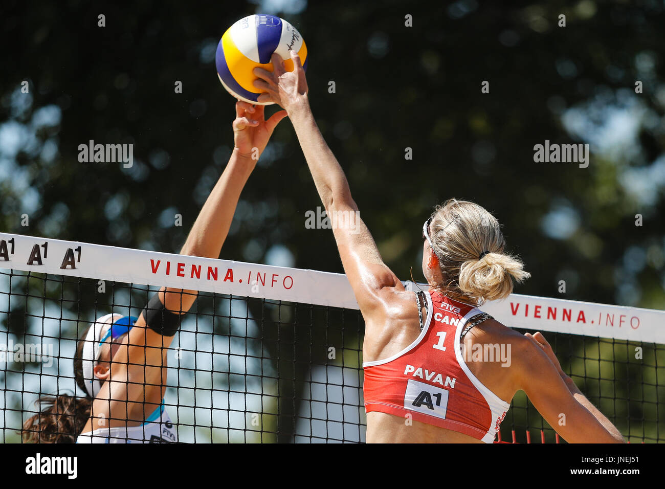 Vienna, Austria. 30th July, 2017. Pool match between Sarah PAVAN ...
