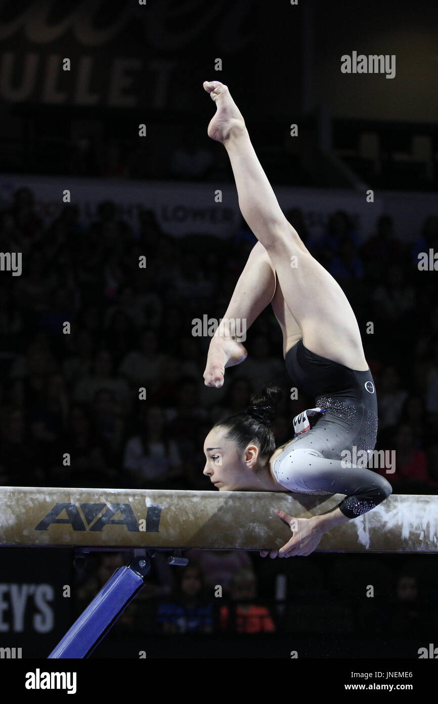 July 29, 2016: Gymnast Elena Arenas competes in the senior competition ...