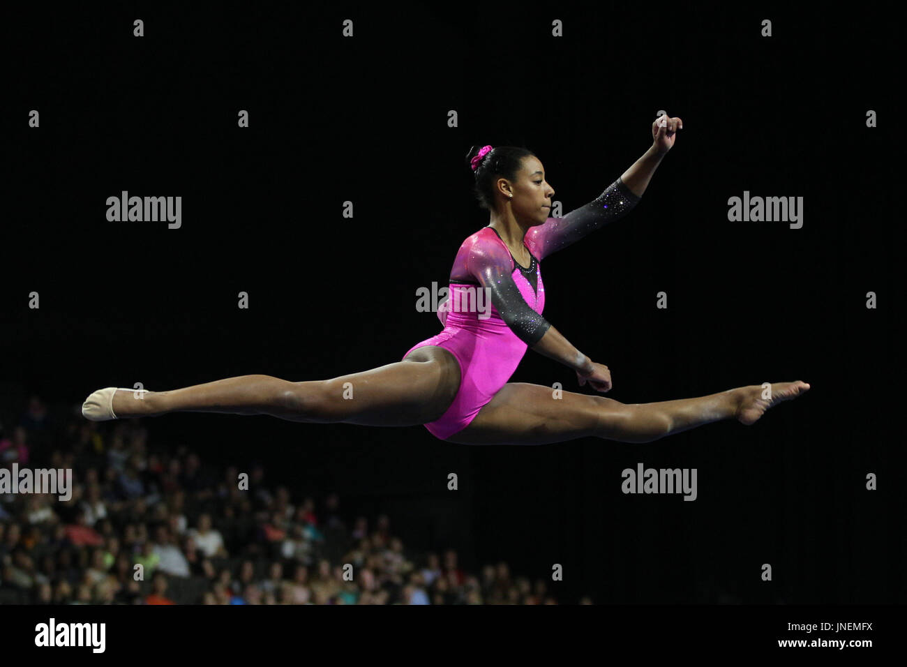 July 29, 2016: Gymnast Shania Adams competes in the senior competition ...