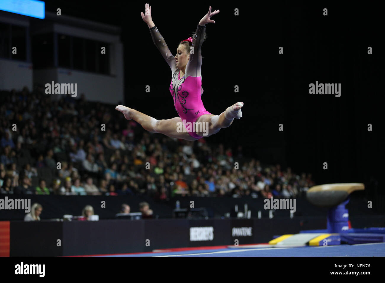 July 29, 2016: Gymnast Emily Gaskins competes in the senior competition ...