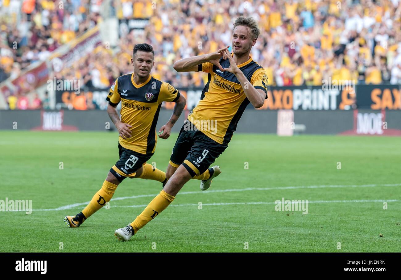 Dresden, Germany. 30th July, 2017. Dresden's Lucas Roeser (front ...