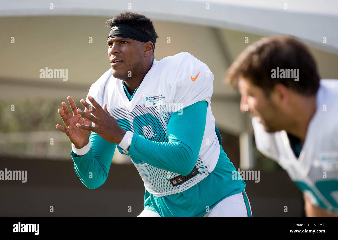 Davie, Florida, USA. 30th July, 2017. Miami Dolphins tight end Julius ...