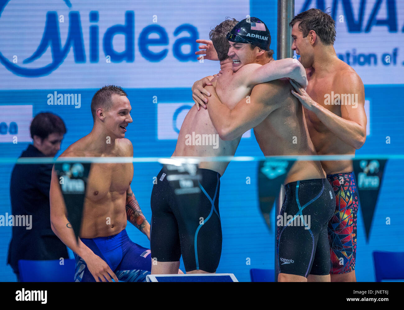 Budapest, Hungary. 30th July, 2017. (l-r) Caeleb Dressel, Kevin Cordes ...