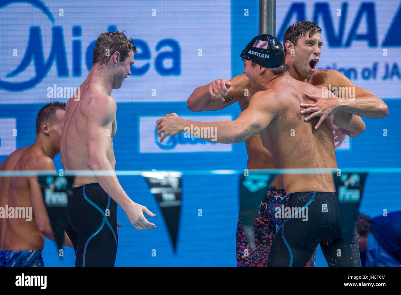 Budapest, Hungary. 30th July, 2017. (l-r) Caeleb Dressel, Kevin Cordes ...