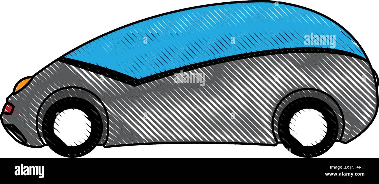 futuristic car vehicle smart autonomous side view Stock Vector Image ...