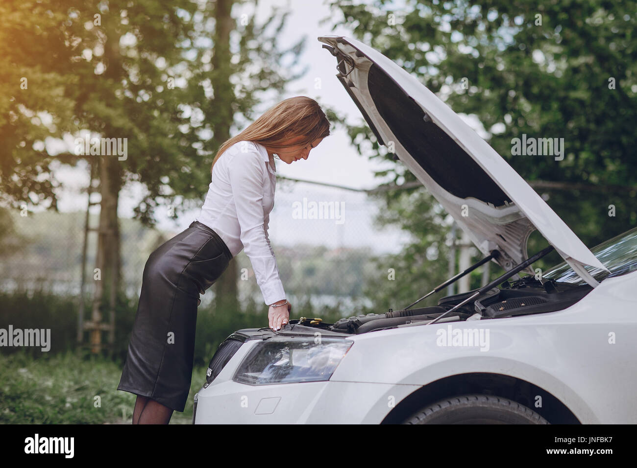 Girl stop car hi-res stock photography and images - Alamy