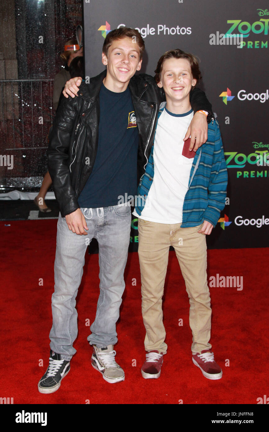 Jacob Bertrand, Blake Bertrand 02/17/2016 "Zootopia" Premiere held at ...
