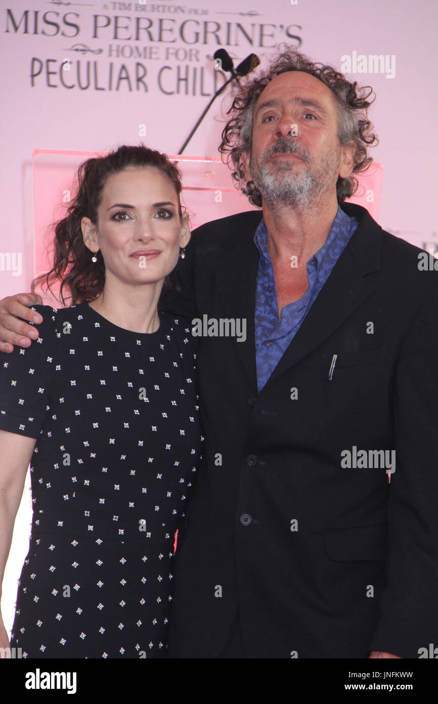 Winona Ryder, Tim Burton 09/08/2016 Tim Burton to Place Handprints and ...