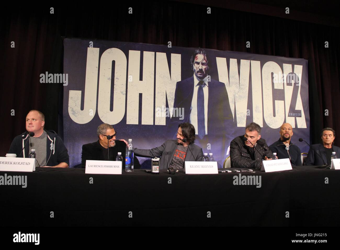 Derek Kolstad, Laurence Fishburne, Keanu Reeves, Chad Stahelski, Common ...