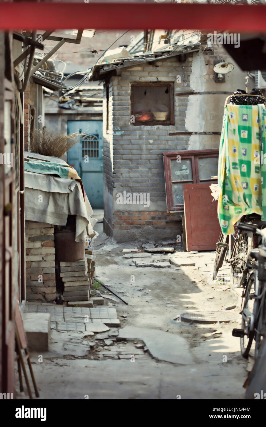 Old streets at the back of Forbidden City, Beijing, China Stock Photo ...