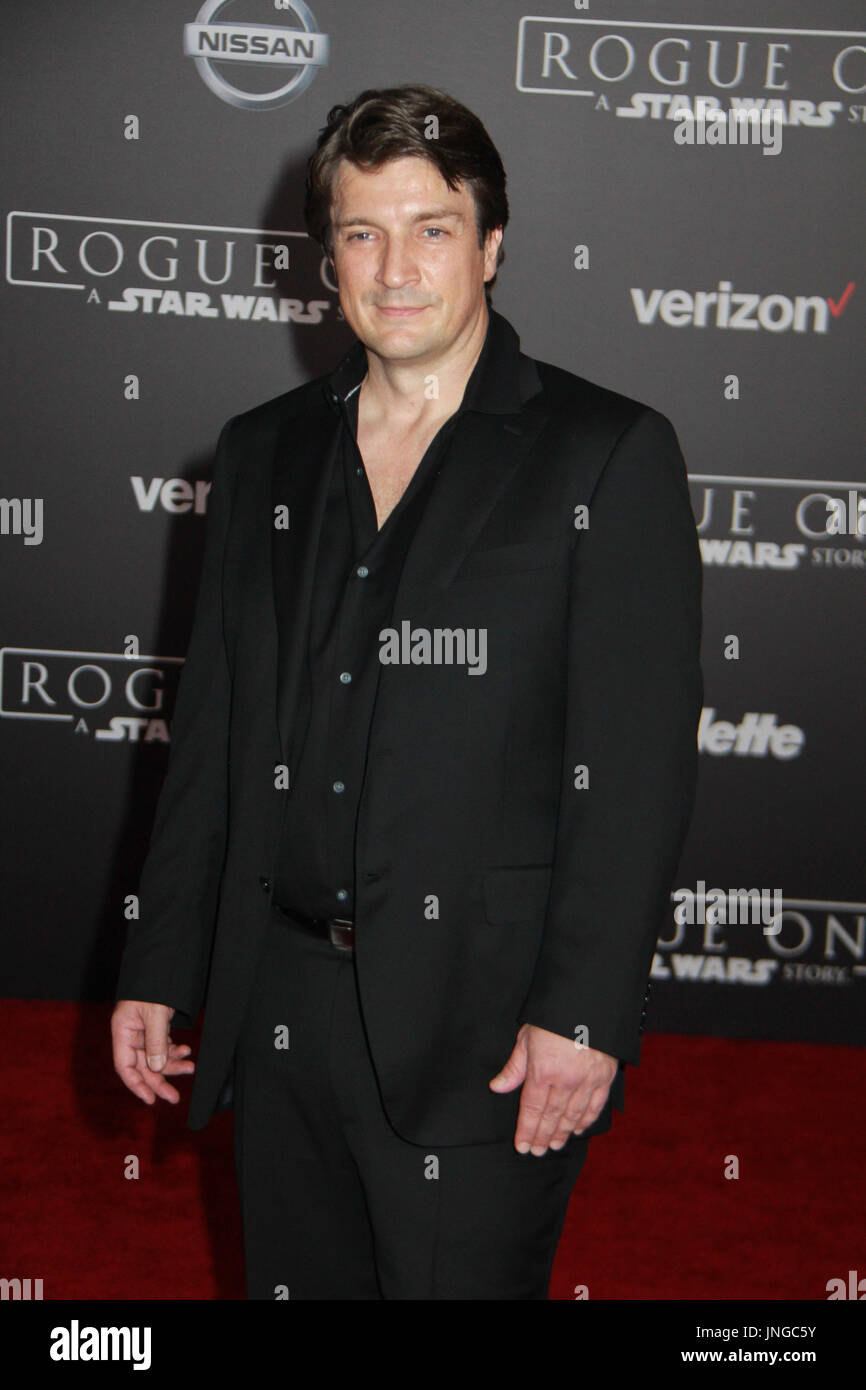 Nathan Fillion 12/10/2016 The World Premiere of "Rogue One: A Star Wars ...