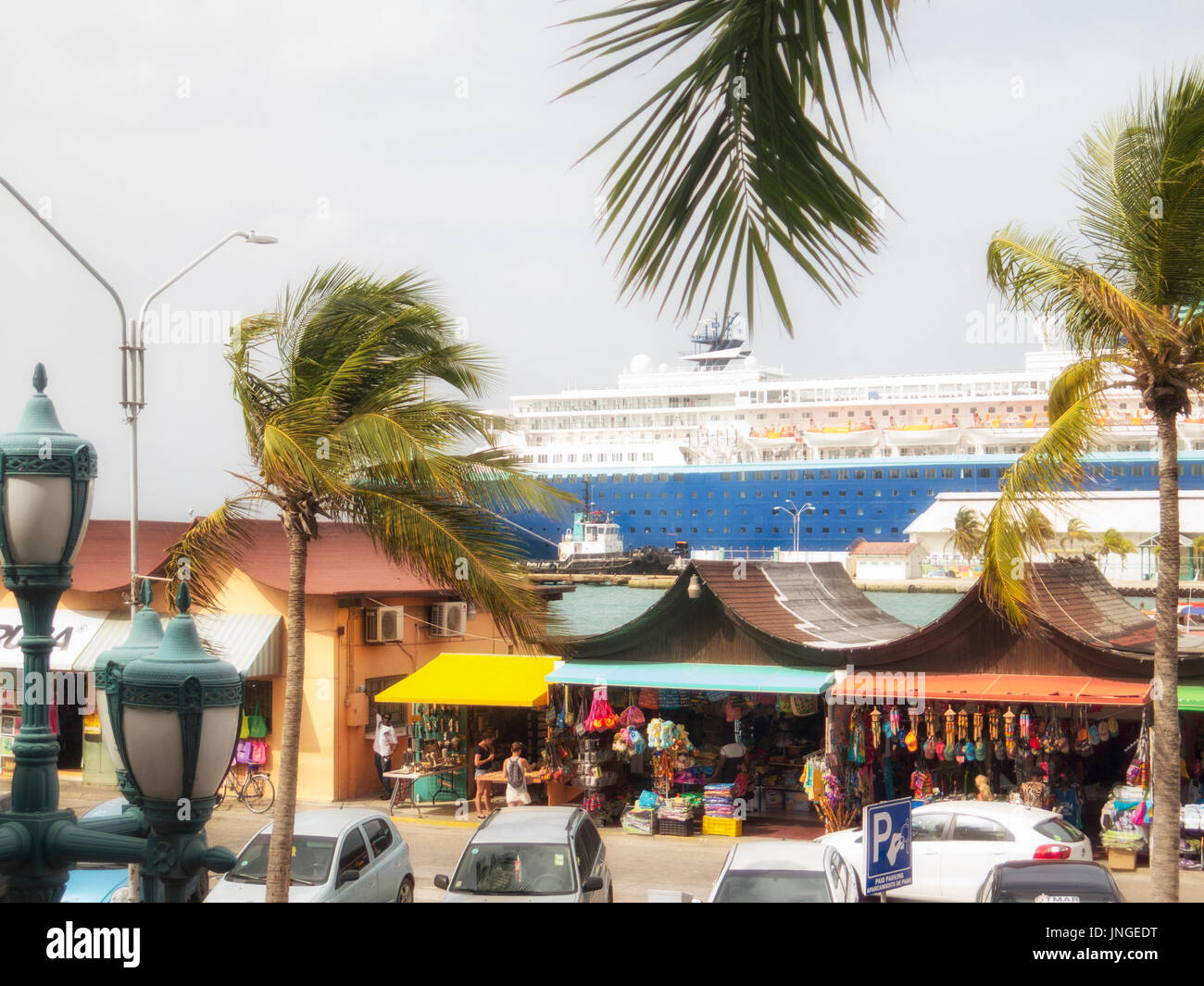 Cruise ship docked in Oranjestad; Aruba Stock Photo - Alamy