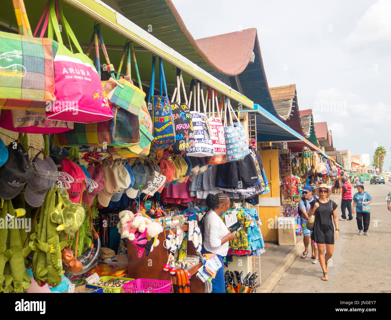 Tourist market in Oranjestad Aruba Stock Photo - Alamy