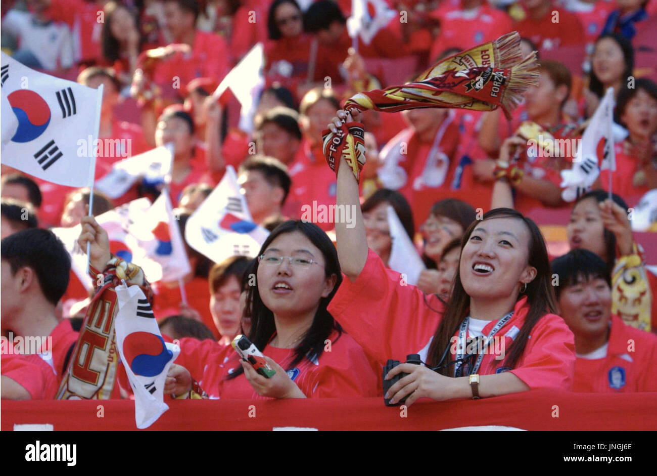 SUWON, South Korea - Korean supporters cheer up their national team ...
