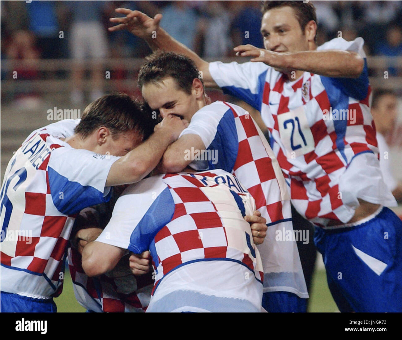KASHIMA, Japan - Croatia players celebrate after the winning goal by ...
