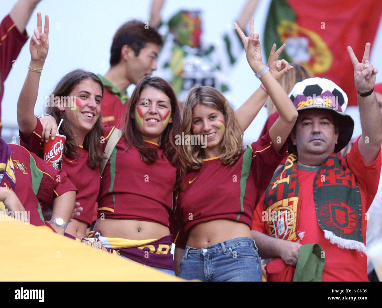 CHONJU, South Korea - Portugal supporters pose at Chonju World Cup ...