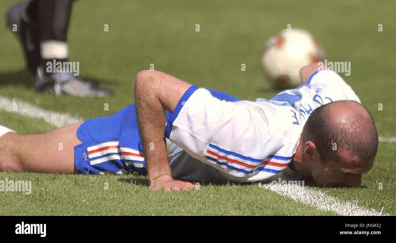 INCHEON, South Korea - France's Zinedine Zidane stays down after ...