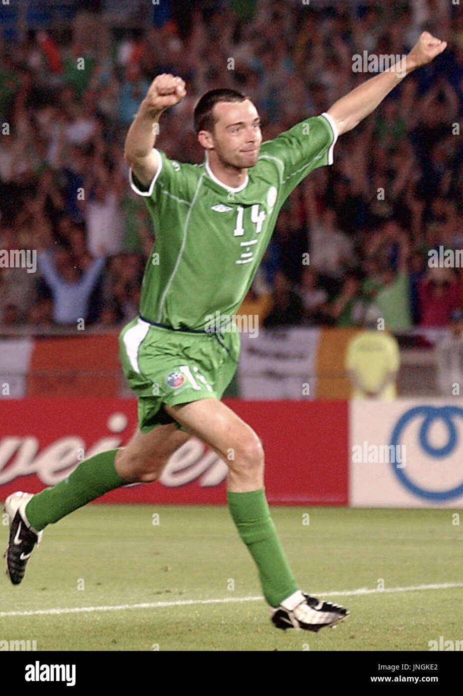 YOKOHAMA, Japan - Defender Gary Breen jubilant after scoring the second ...