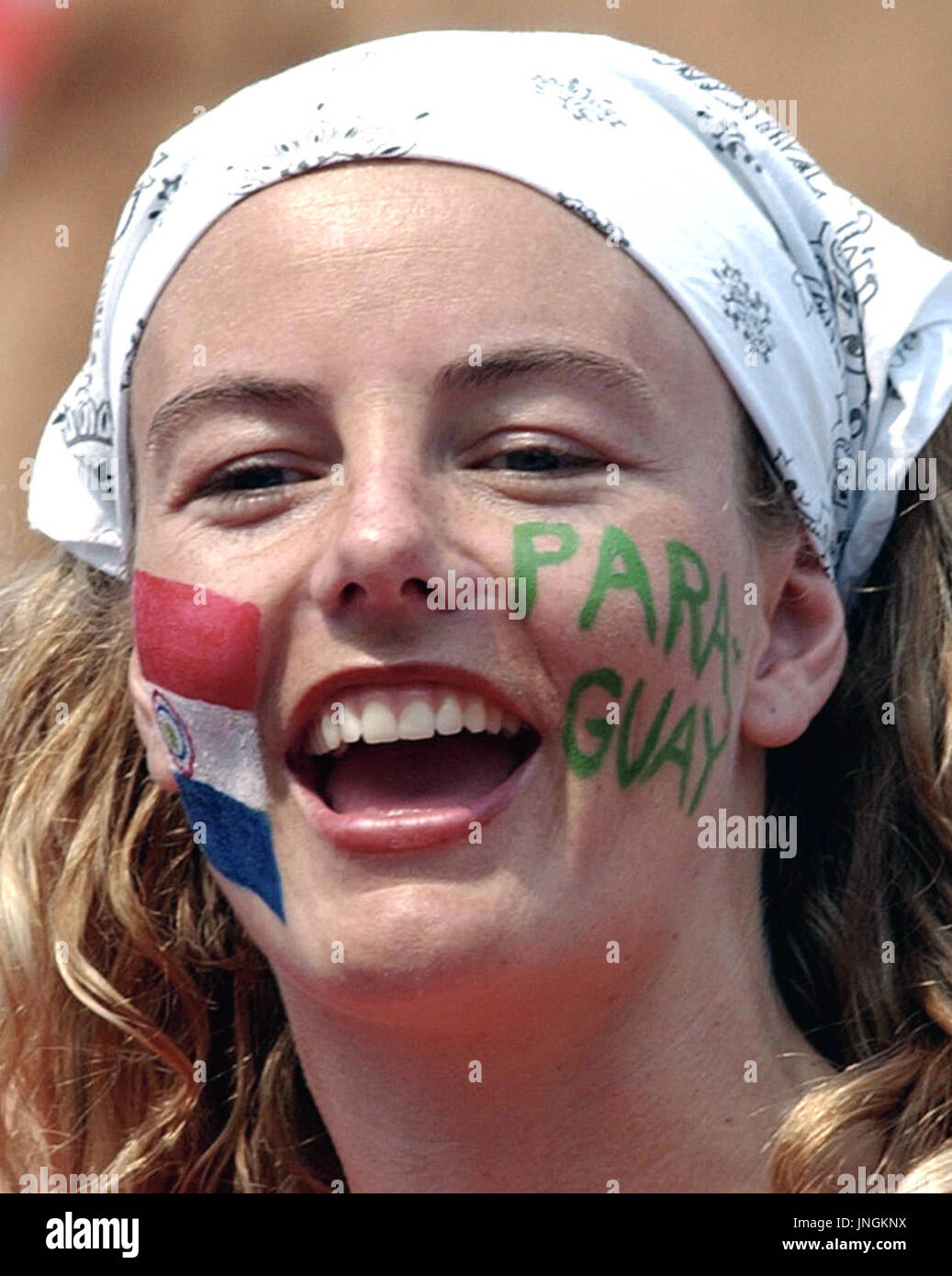 SOGWIPO, South Korea -A Paraguay supporter poses for a photograph ...