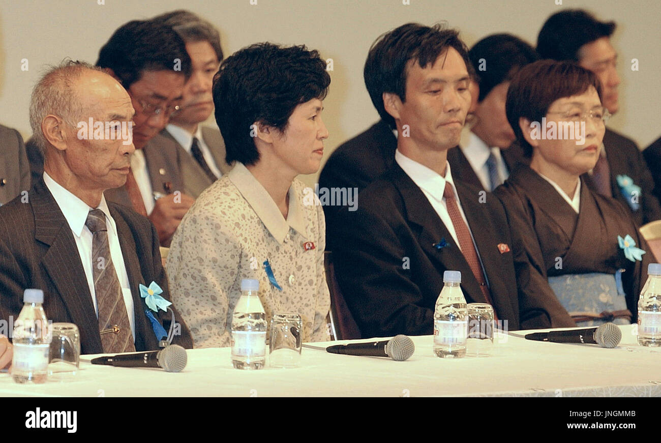 TOKYO, Japan - Yukiko Okudo (2nd from L) and Kaoru Hasuike (3rd from L) are seated at a joint ...