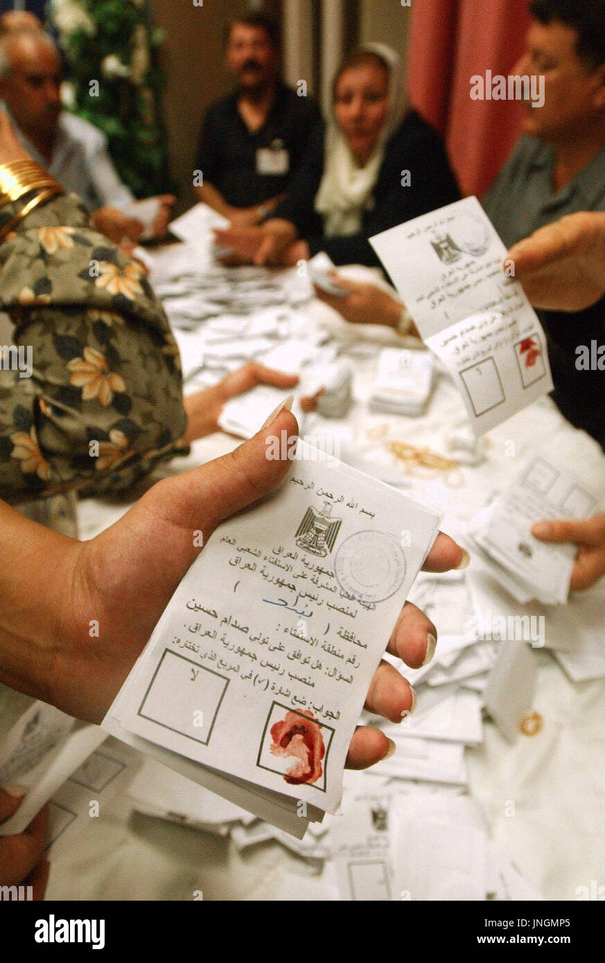BAGHDAD, Iraq - Ballot counting in progress on Oct. 15 in Iraq's ...