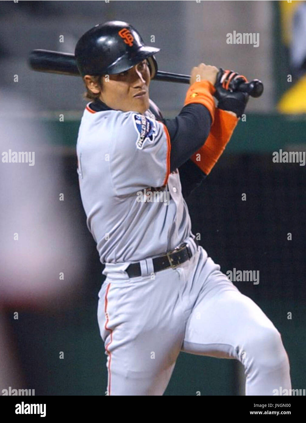 ANAHEIM, United States - San Francisco Giants' Tsuyoshi Shinjo hits a ...