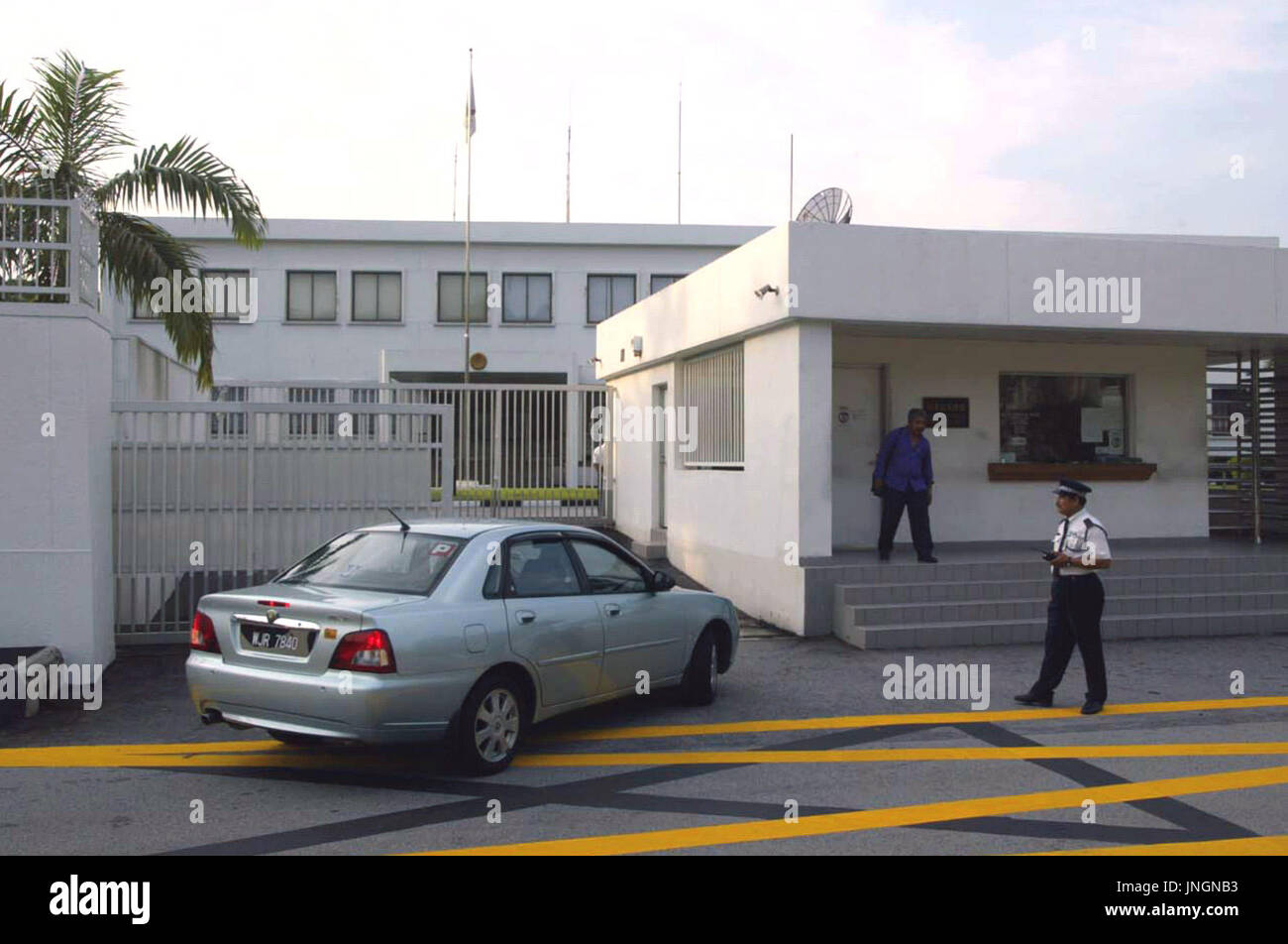 KUALA LUMPUR, Malaysia - The main gate of the Japanese Embassy in Kuala ...