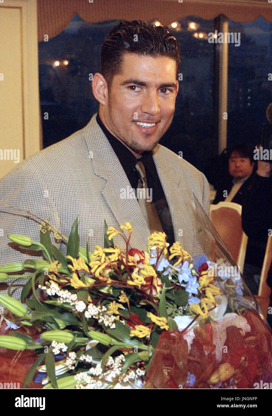 TOKYO, Japan - Seibu Lions infielder Alex Cabrera smiles at a Tokyo ...