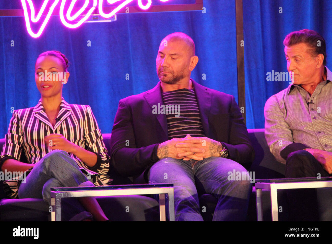 Zoe Saldana, Dave Bautista, Sylvester Stallone 04/20/2017 Zoe Saldana, Dave Bautista, Sylvester Stallone 04/20/2017