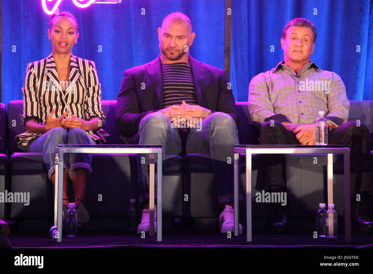 Zoe Saldana, Dave Bautista, Sylvester Stallone 04/20/2017 Zoe Saldana, Dave Bautista, Sylvester Stallone 04/20/2017