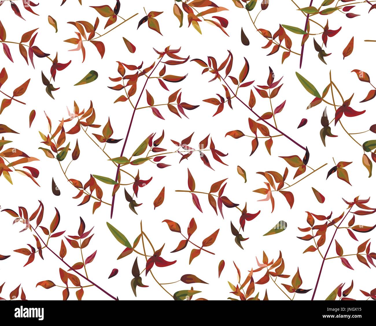 Seamless pattern leaf red orange yellow green brown tiny color leaves ...