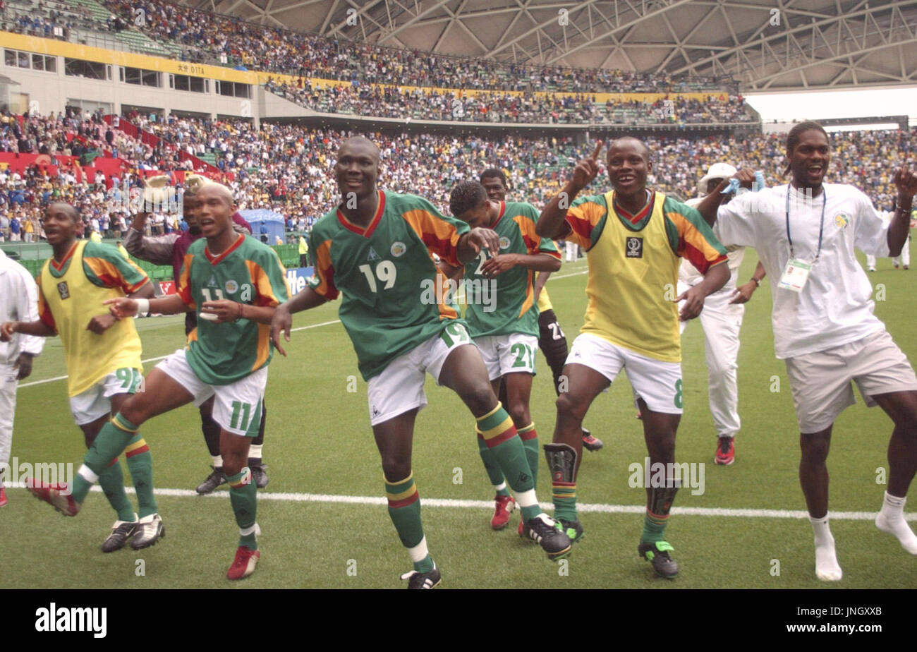 OITA, Japan - Senegal team members dance in celebration after their 2-1 ...