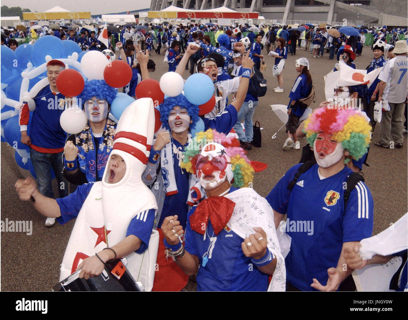 RIFU, Japan - Japanese supporters are in high spirits outside Miyagi ...
