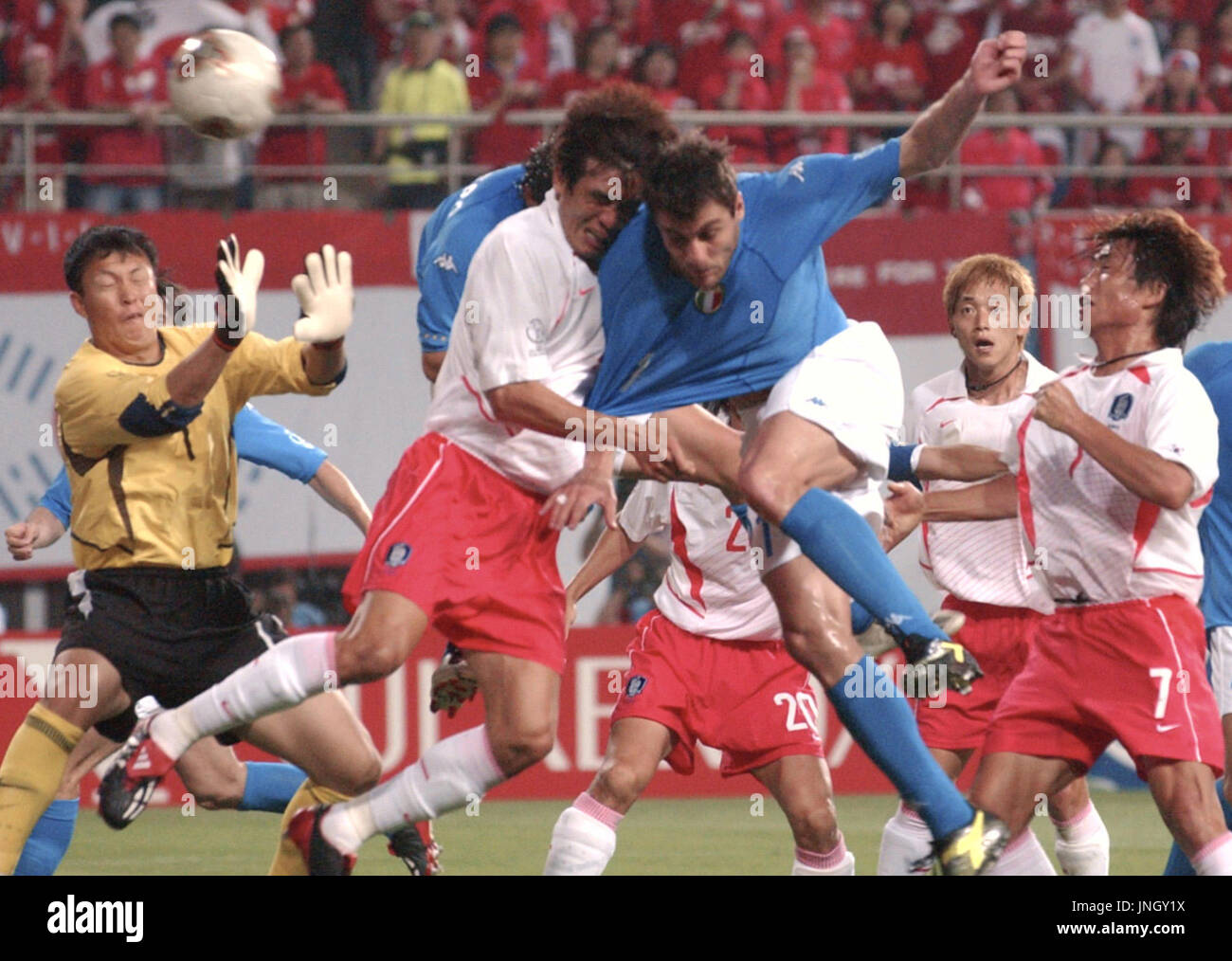 TAEJON, South Korea - Italy's Christian Vieri (R, foreground) scores in ...