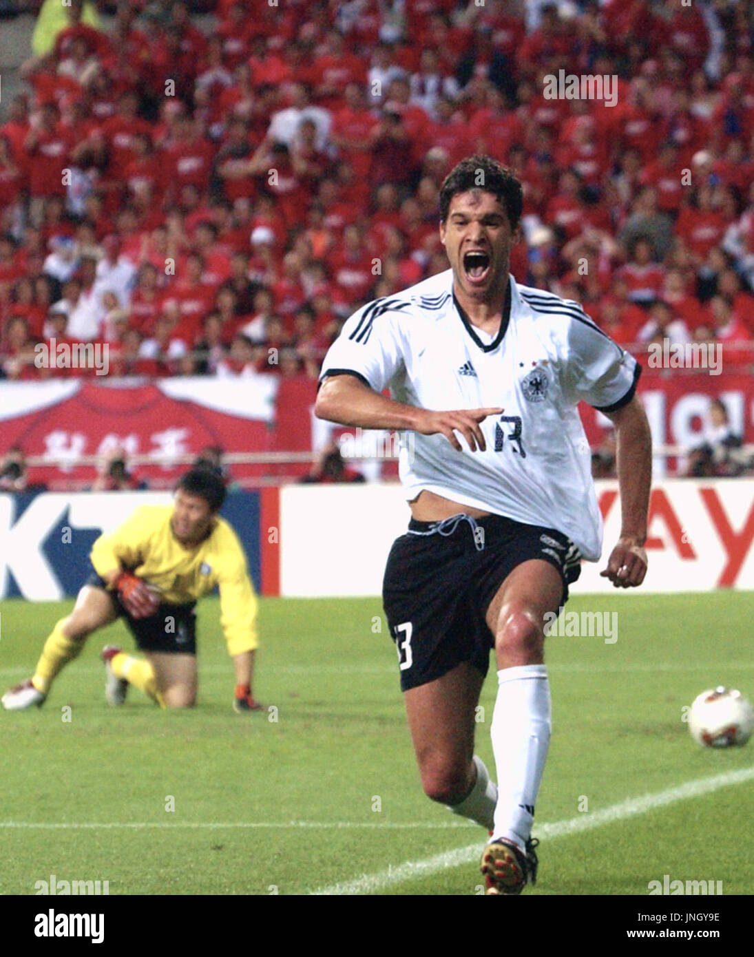 SEOUL, South Korea - Germany midfielder Michael Ballack jubilant aftger ...