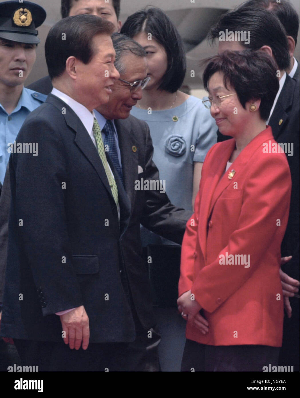 TOKYO, Japan - South Korean President Kim Dae Jung (L) is welcomed by ...