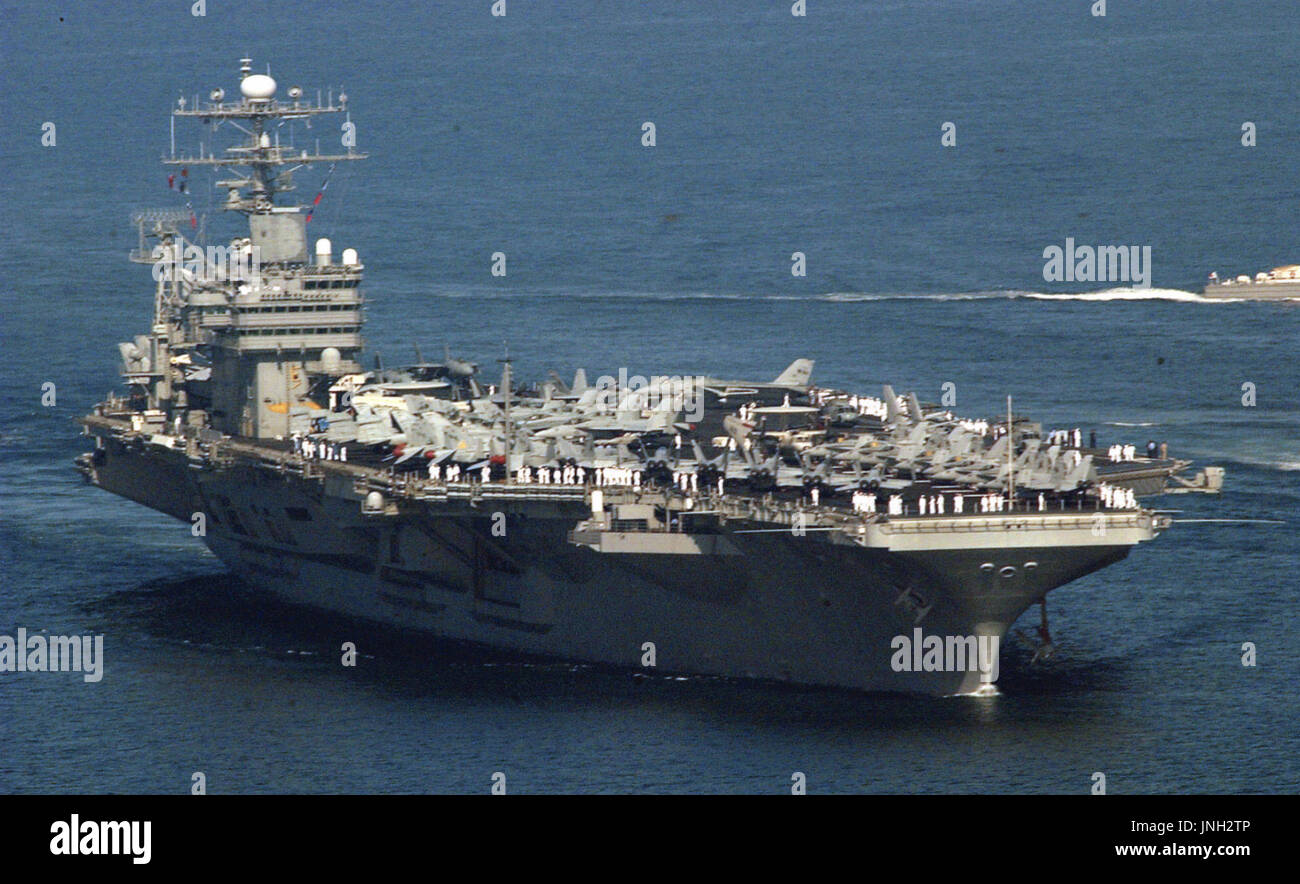 SASEBO, Japan - The U.S. nuclear-powered aircraft carrier Abraham Lincoln sails off the western ...