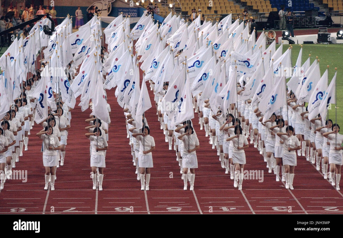 PUSAN, South Korea - A rehearsal of the parade of the official flags of ...
