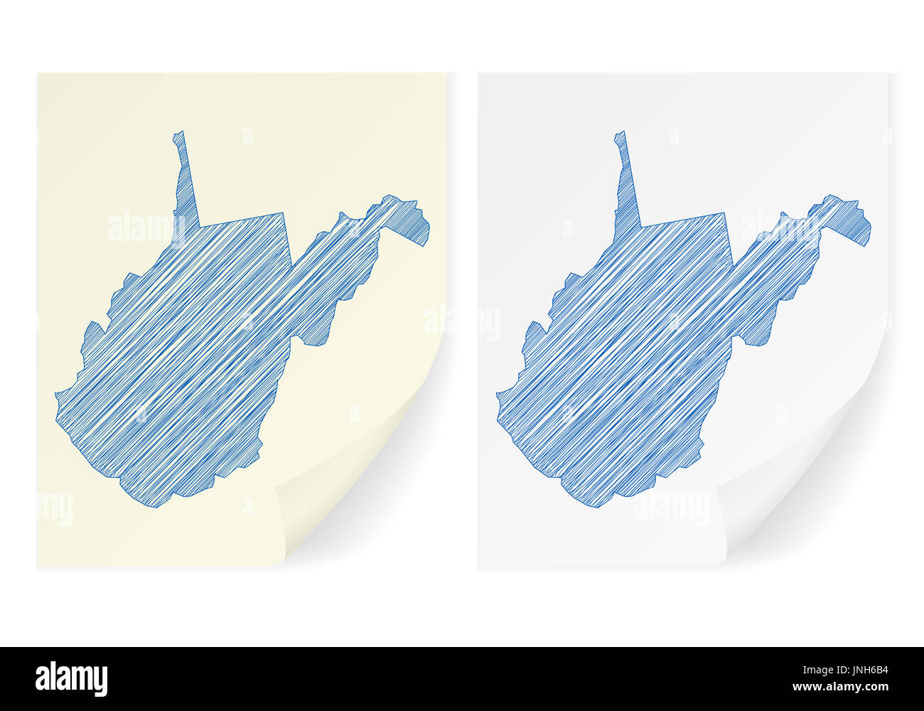 West Virginia scribble map on a white background Stock Photo - Alamy