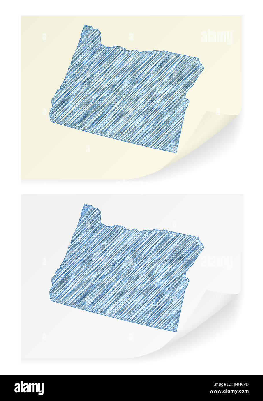 Oregon on a map hi-res stock photography and images - Alamy