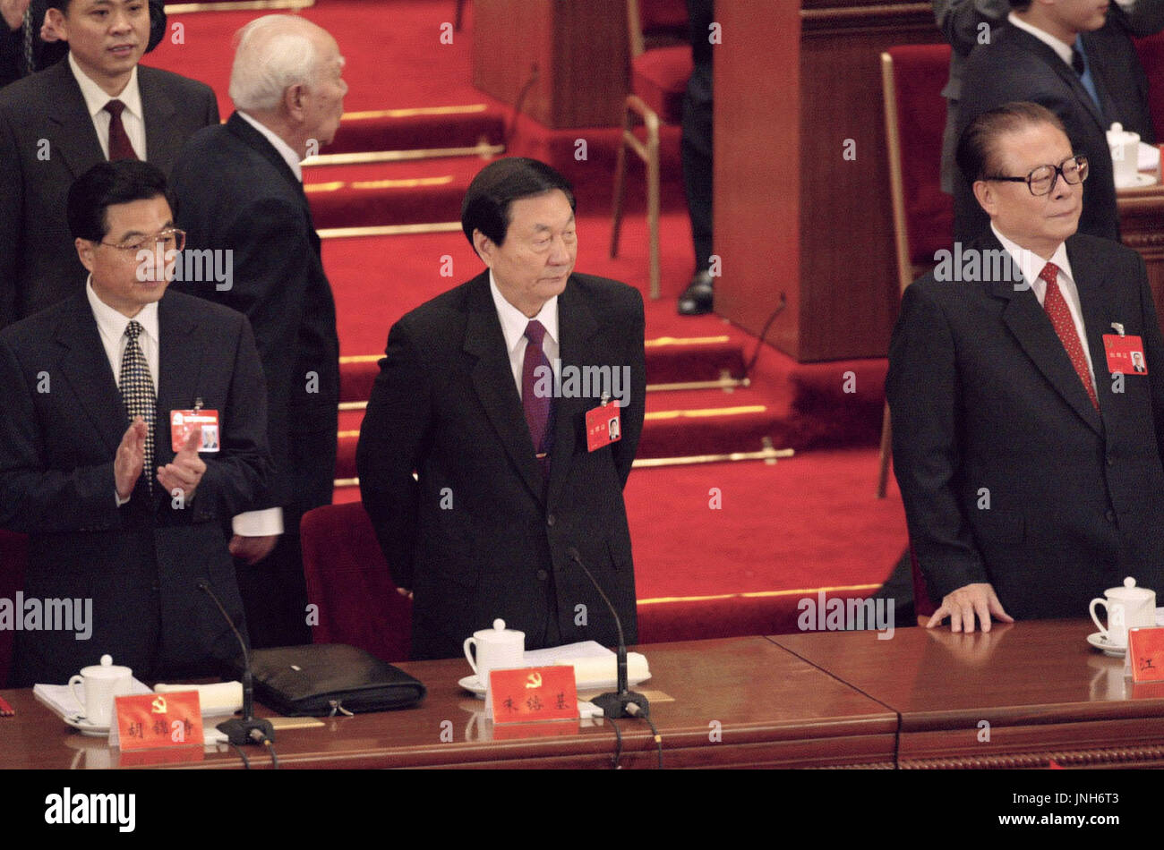 BEIJING, China - Vice President Hu Jingtao, Premier Zhu Rongji and ...