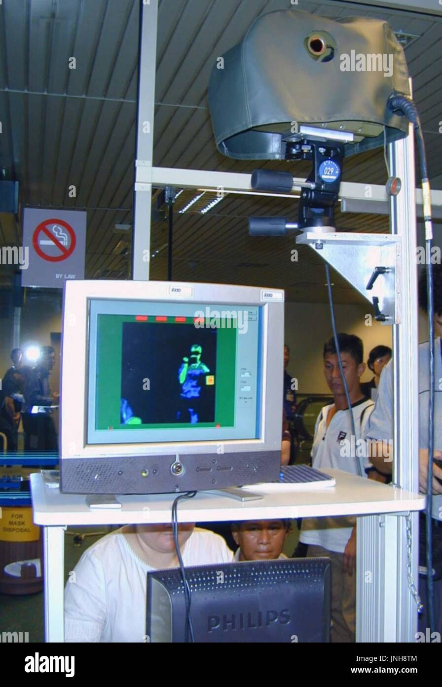 SINGAPORE - An infrared camera at Singapore international airport ...