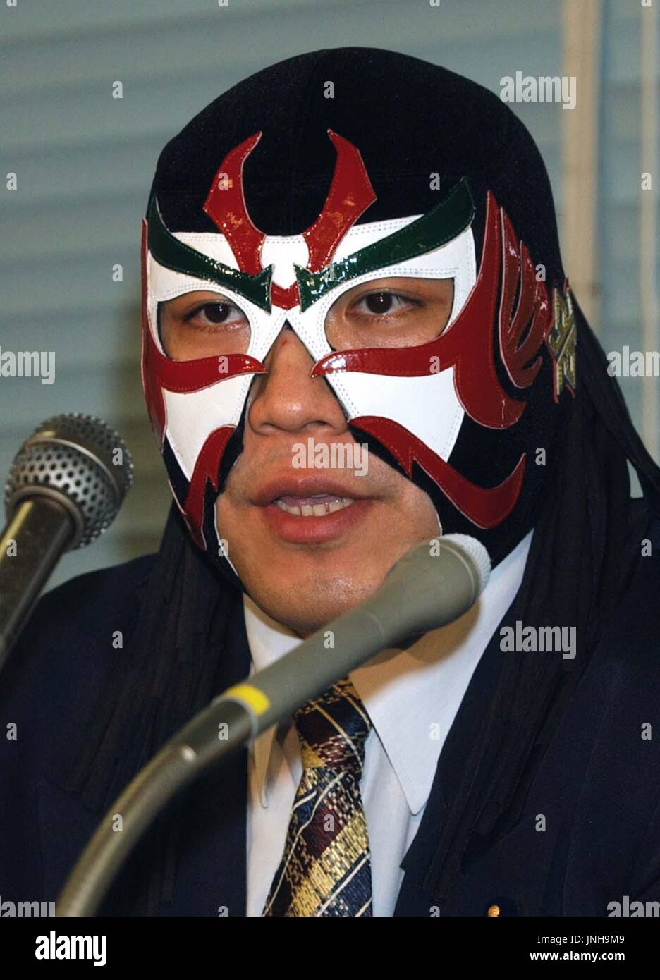 MORIOKA, Japan - Masked professional wrestler ''The Great Sasuke ...