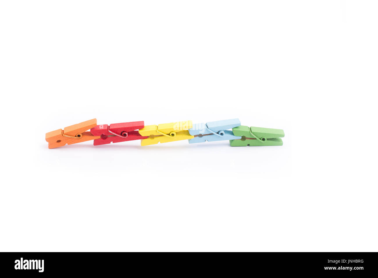 Colorful decorative clips isolated on white background with free space ...