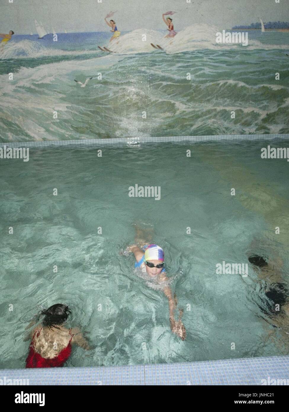 TOKYO, Japan - Children swimming in a municipal pool in Pyongyang. The ...